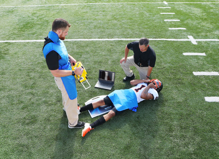 Portable diagnostic X-ray unit allows for sideline evaluation of ...