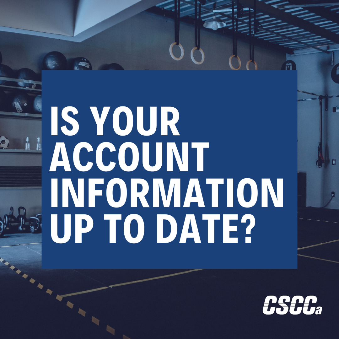 Is your Account Information Up to Date? - Training & Conditioning